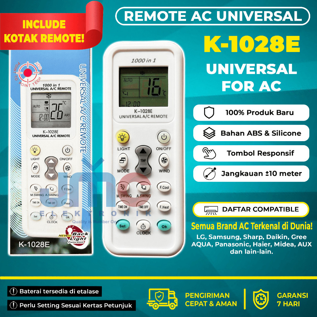 Jual Remote Remot AC UNIVERSAL SEMUA MERK AC / Remot AC Multi Universal ...