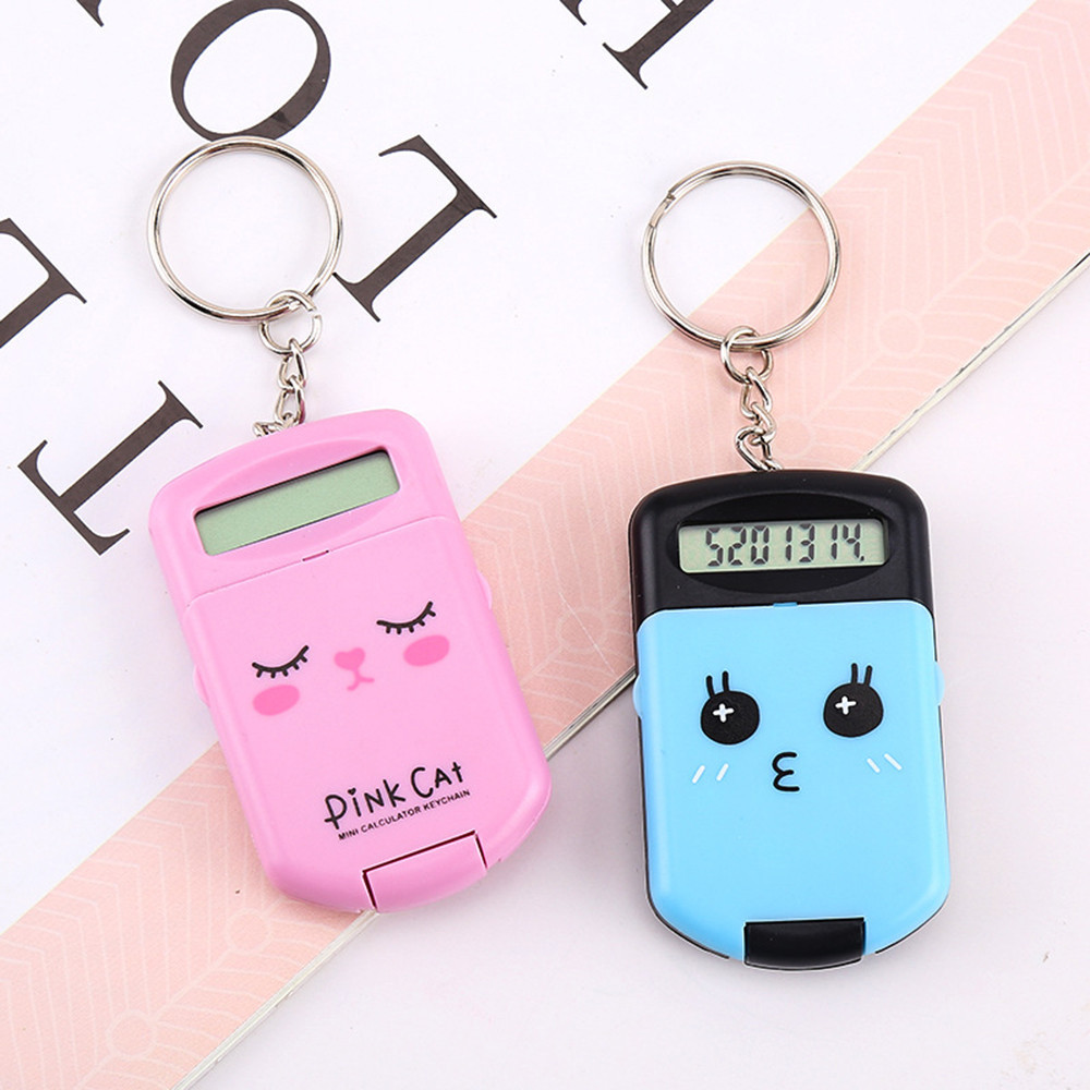 Jual Mini Calculator Cute Cartoon with Keychain 8 Digits Display ...