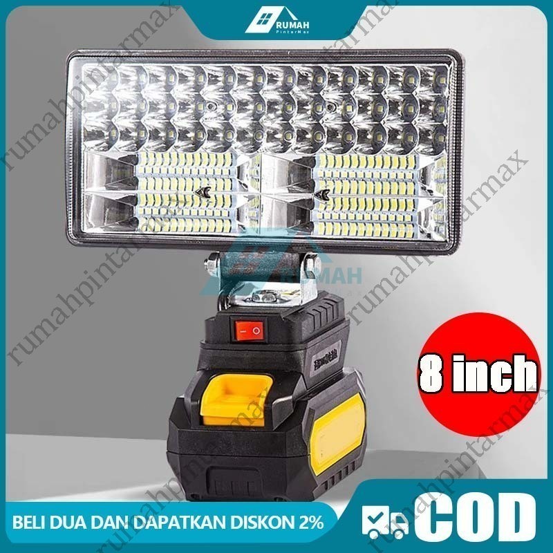 Jual Lampu LED Portable Lamp Baterai 21V 48VF Cahaya Putih Terang ...