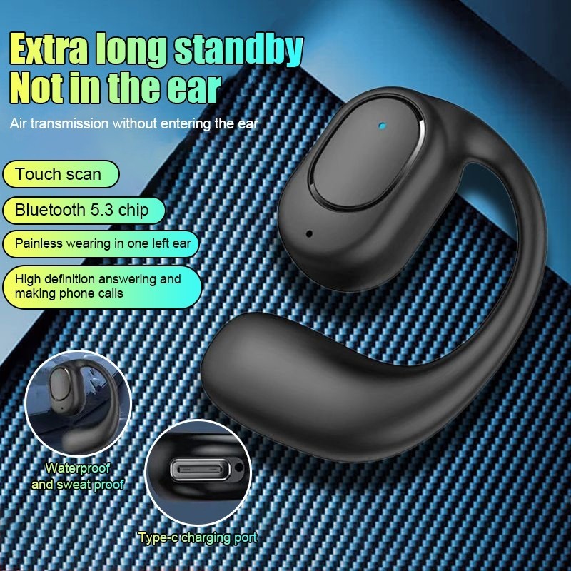 Jual Headset Bluetooth headset konduksi tulang kait telinga headset ...