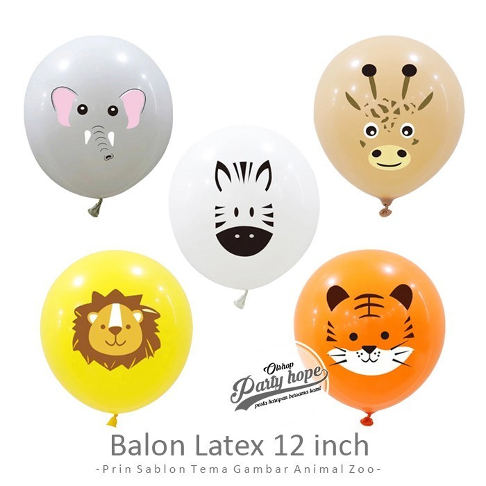 Jual Balon Latex Animal / Balon Motif Hewan 12 inch / Balon karakter ...