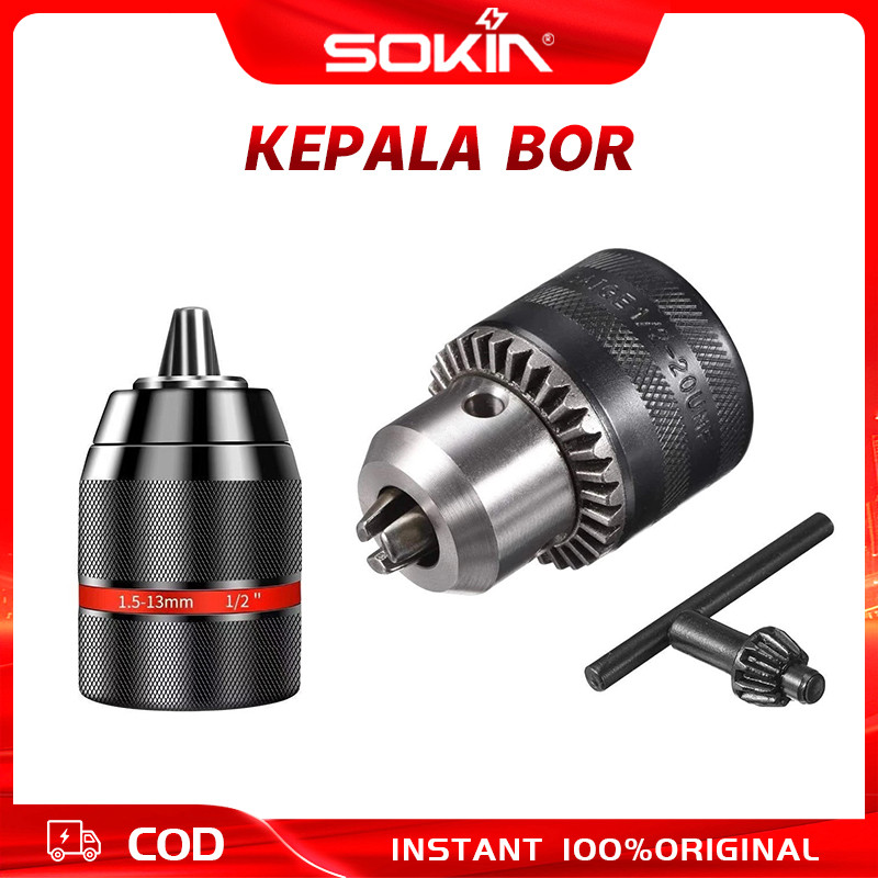 Jual SOKIN Tools Kepala Bor 13MM Drill Chuck 3/8" Chuck besi Kepala ...