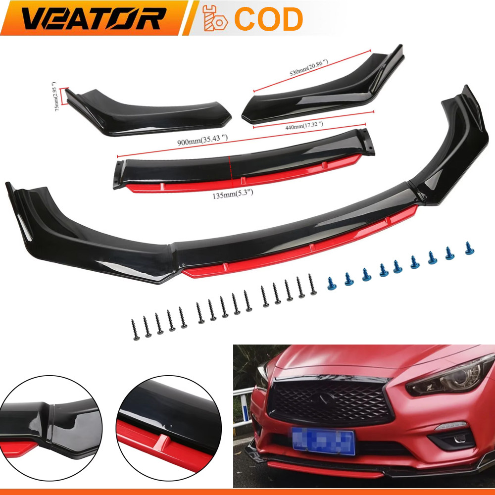 Jual 4PCS Universal Bumper Depan Mobil Depan Bumper Body Kit Splitter ...