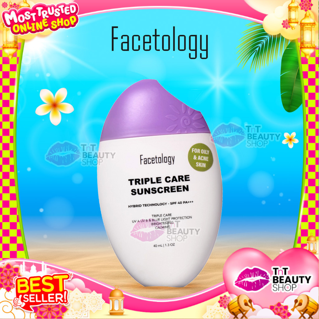 Jual Facetology Triple Care Sunscreen For Acne & Oily Skin SPF 40 PA+++ 40ML | TnT Beauty Shop ...