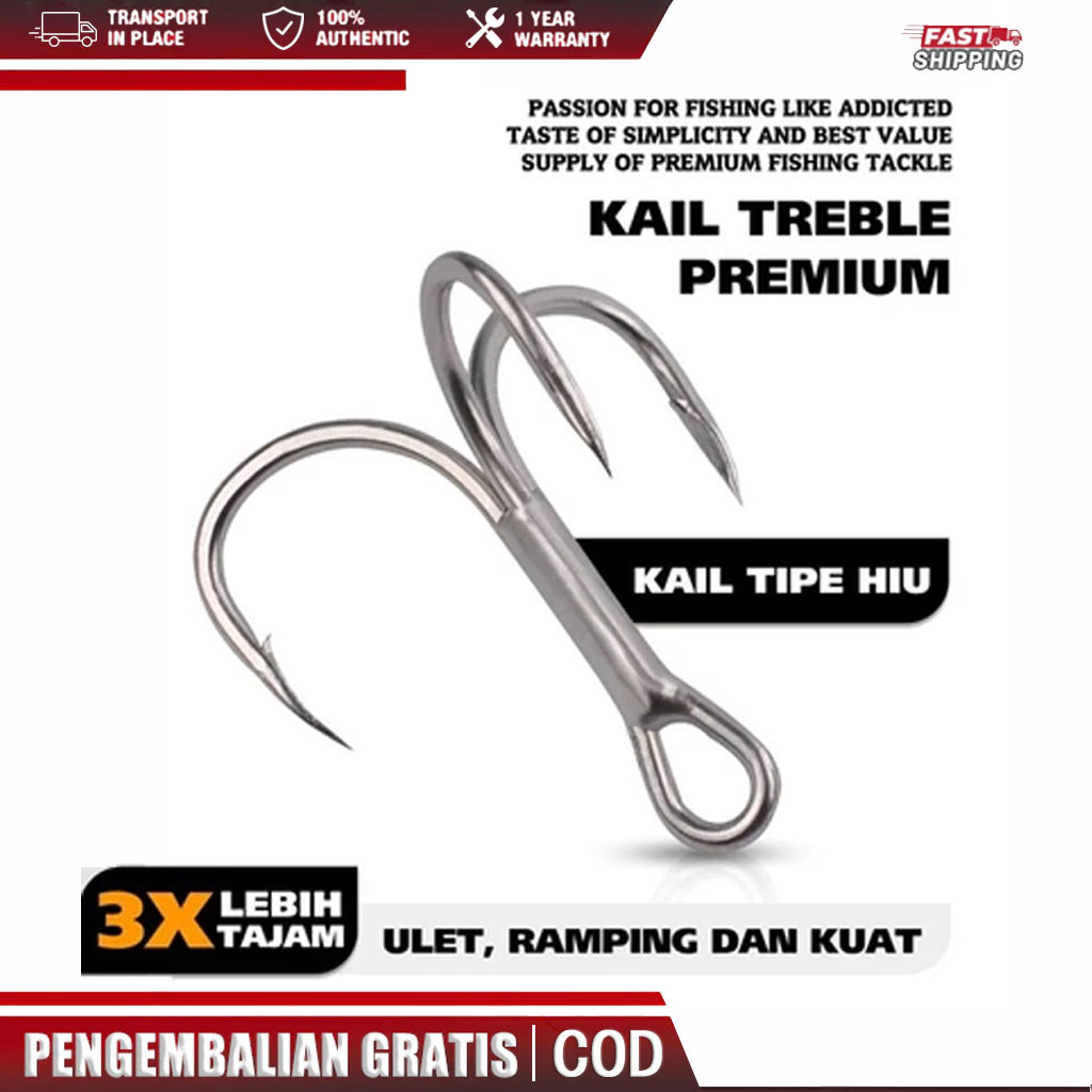 Jual [Rintisanlaut] 50pcs Hook Kail Pancing Treble Zeus GT Warna Silver ...