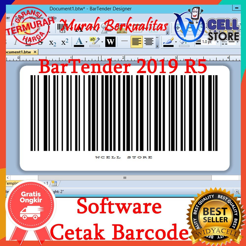 Jual SOFTWARE PROGRAM APLIKASI EDIT DAN CETAK LABEL BARCODE 1D, 2D, QR, EAN BARTENDER 2019 R5 ...