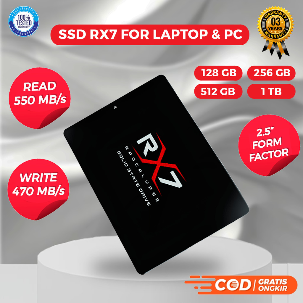 Jual SSD RX7 256 GB DAN 128 GB + INSTALASI SATA ORIGINAL UNTUK LAPTOP ...