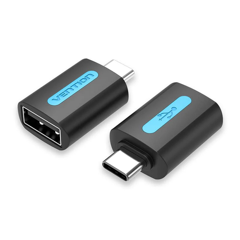 Jual Vention USB C Male to USB 2.0 Female OTG Adapter Black PVC Type ...