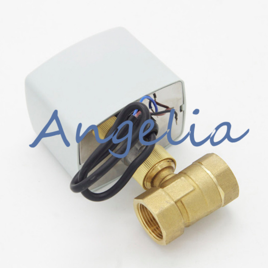 Jual AC220V DN20 G3/4" BSP Brass 2 Way Three Wires Two Control Motorized Ball Valve Electrical ...