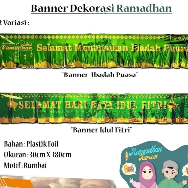 Jual [Rumbai] Banner Idul Fitri Selamat Hari Raya Idul Fitri Lebaran ...