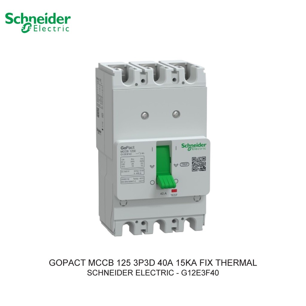 Jual SCHNEIDER Gopact Mccb 125 3P3D 40A 15Ka Fix Thermal - G12E3F40 ...