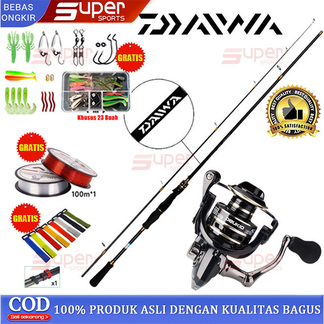 Jual 【5 Buah Set】Set Pancing DAIWA 1.6M/2.4M Joran Pancing Coralov Reel ...