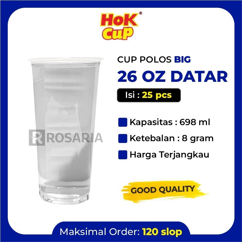 Jual CUP POLOS 26 OZ HOK BIG DATAR 8GR Plastik Bening Gelas Minuman ...