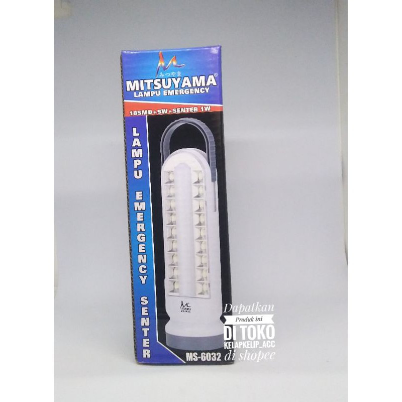 Jual Lampu Emergency 18 LED + 5Watt + Senter 1Watt Mitsuyama MS-6032 | Shopee Indonesia