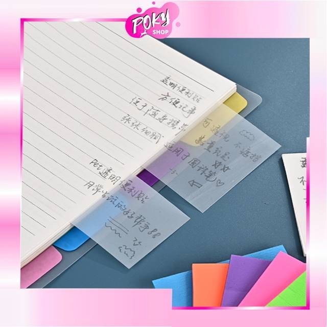 Jual POKY- S5881 Sticky Note Transparan Tahan Air Untuk Kantor Sekolah ...