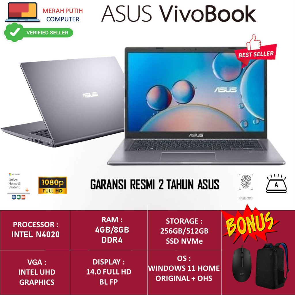 Jual Laptop Asus Vivobook 14 A416MAO Intel N4020 8GB 512GB 14 FHD ...
