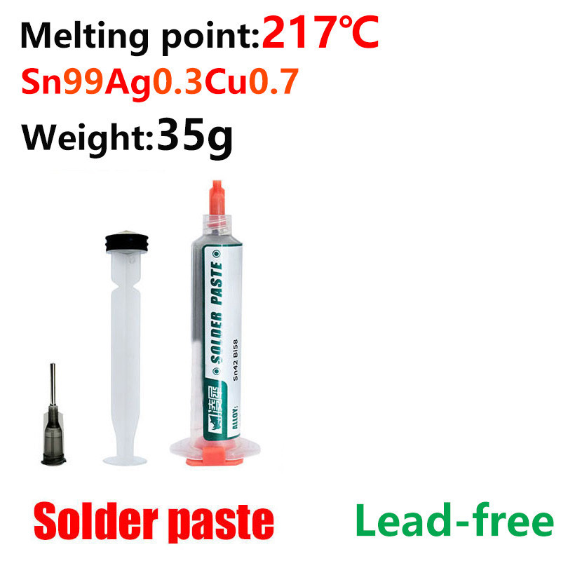 Jual Lead-free Syringe Solder Paste Low High Temperature Flux For Soldering Led Sn42bi58 Sn63 ...