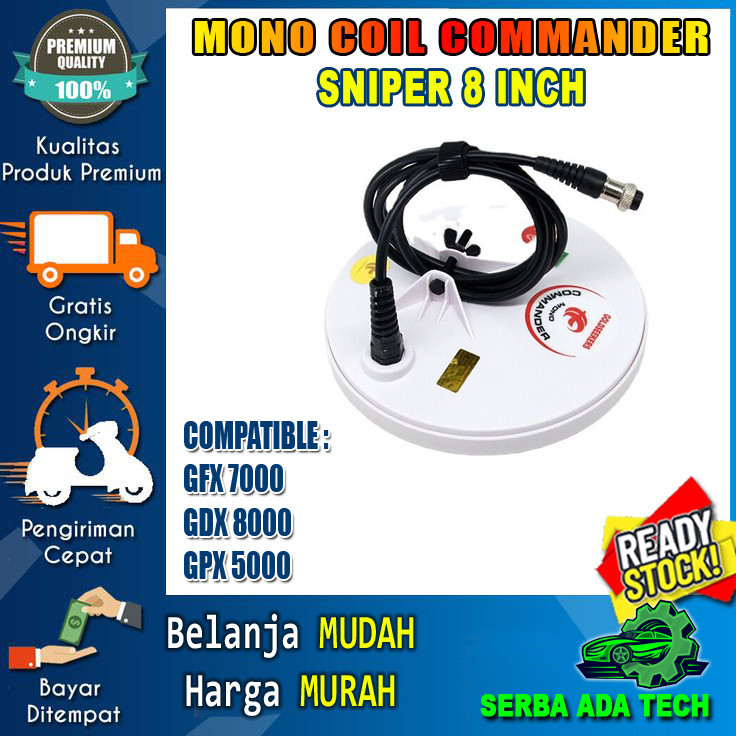 Jual COIL MONO SNIPER COMMANDER ukuran 8 inch Koil Kumparan Metal ...