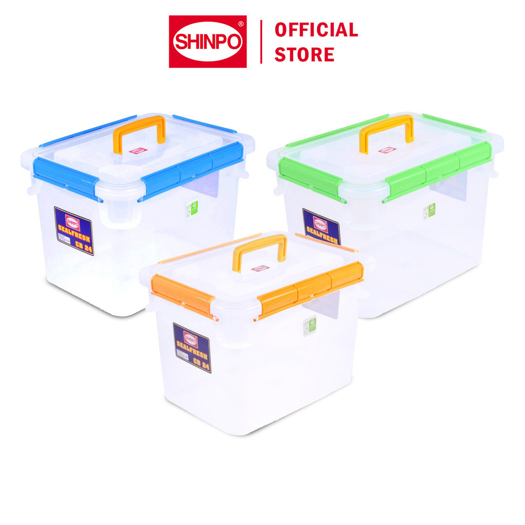 Jual SHINPO Container Box Plastik 24 L Sealfresh CB 24 Multipurpose Storage Kotak Penyimpanan ...