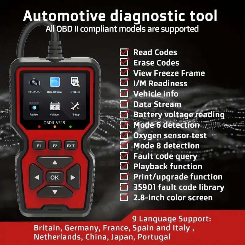 Jual OBD2 Scanner Live Data Professional Mechanic OBDII Diagnostic Code ...
