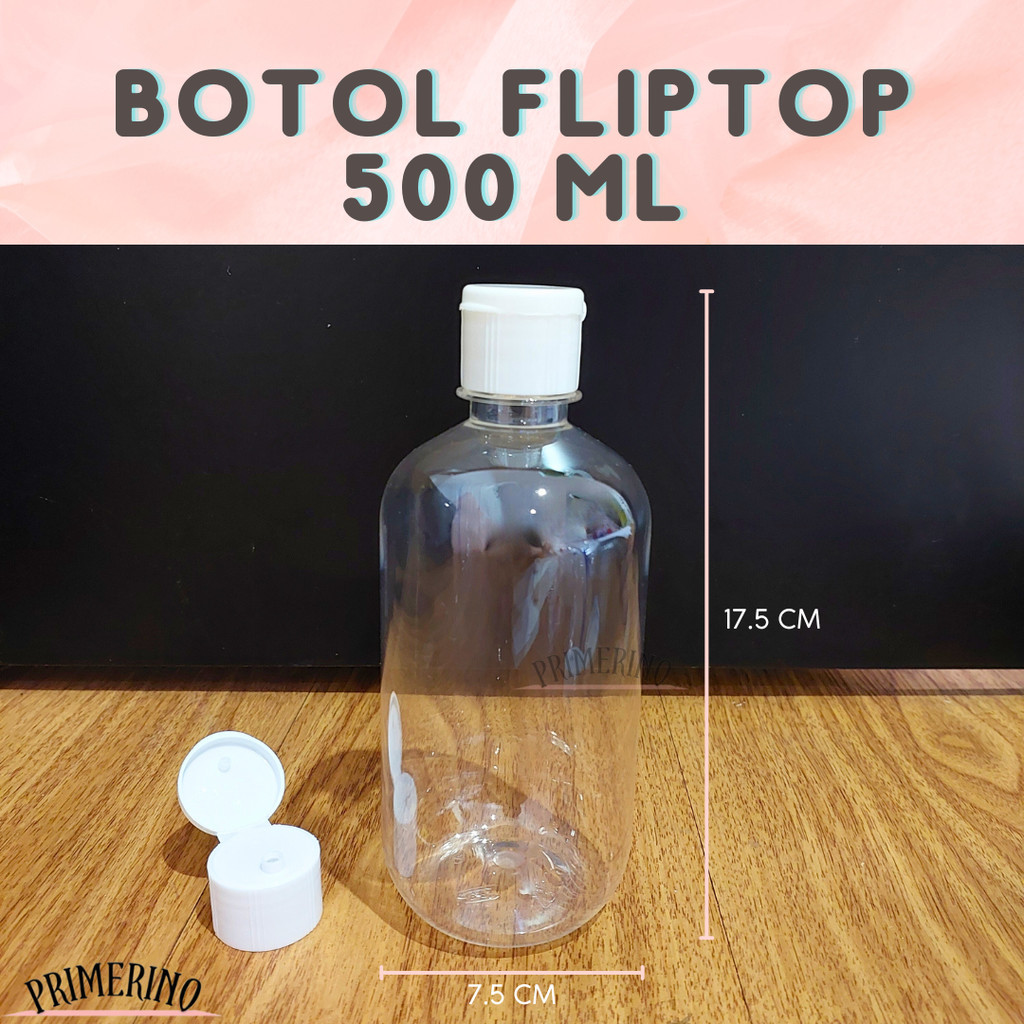 Jual Botol FLIPTOP 500 ml Bening / Botol Plastik Flip Top 500ml / Botol Handsoap Lotion Sabun ...