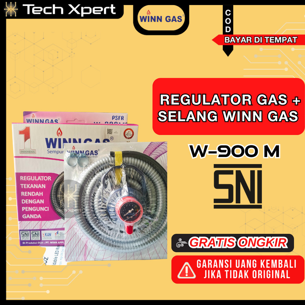Jual REGULATOR + SELANG GAS WINN GAS W900-M REGULATOR METER ...
