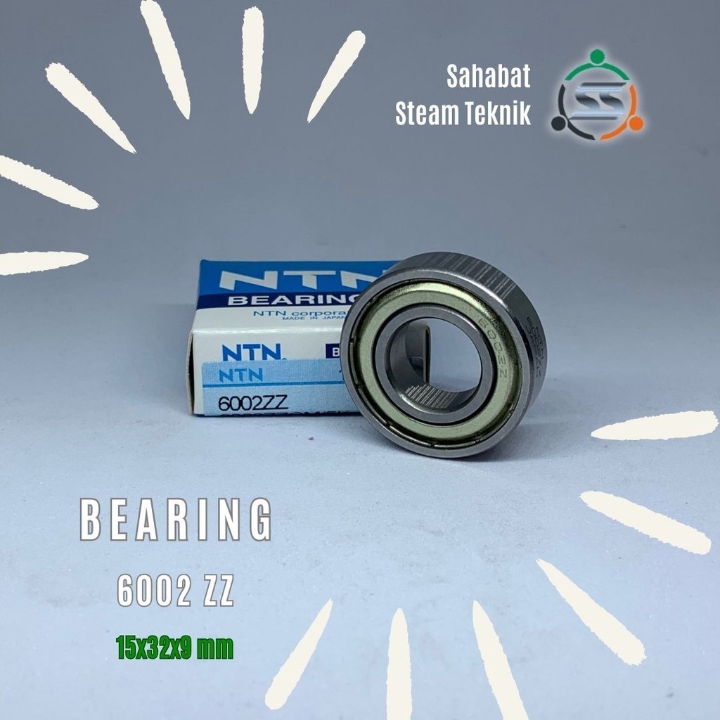 Jual Bearing NTN 6002 ZZ Japan Bering Tutup Besi Dua Sisi Laher Klaher Diameter 15x32x9 mm ...