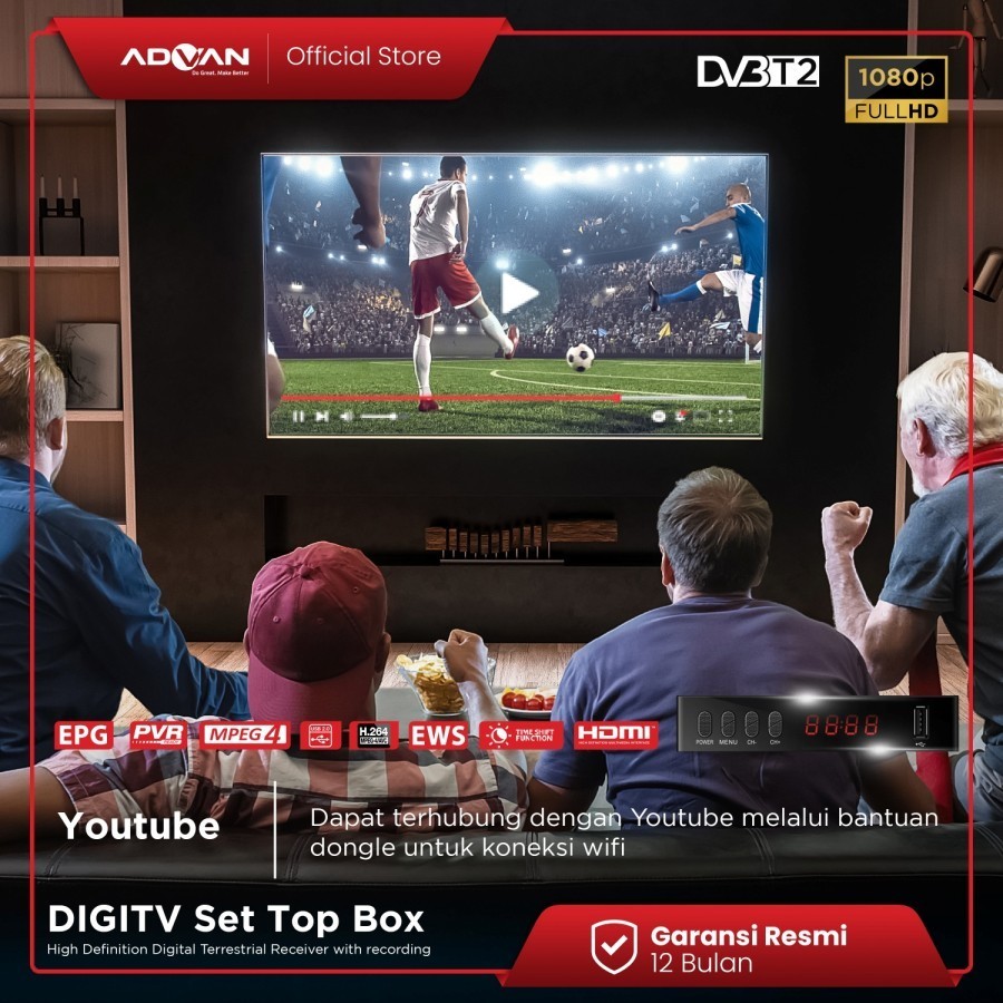 Jual STB Digital TV Set Top Box DVB T2 Decoder Televisi HDMI FullHD DVB ...