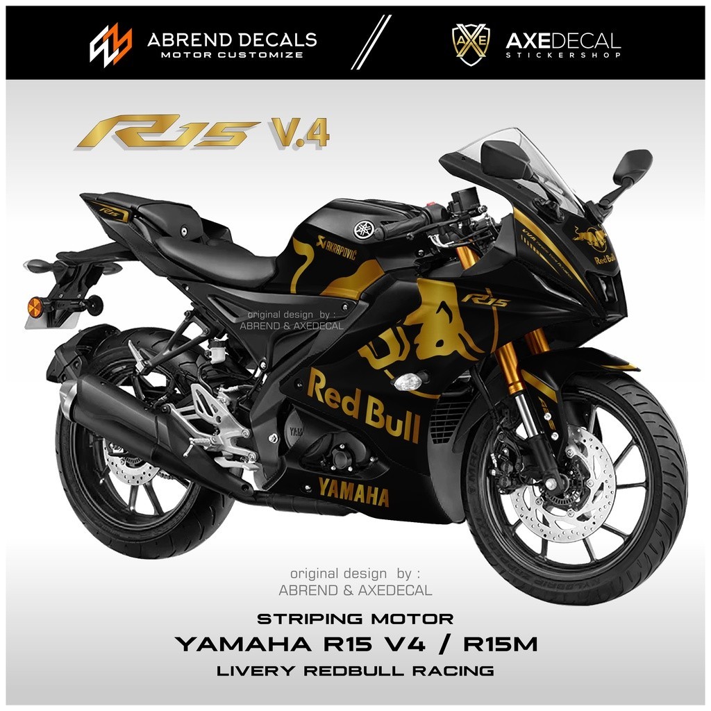 Jual DECAL STRIPING R15 V4 REDBULL / STIKER MOTOR YAMAHA R15 V4 R15M ...
