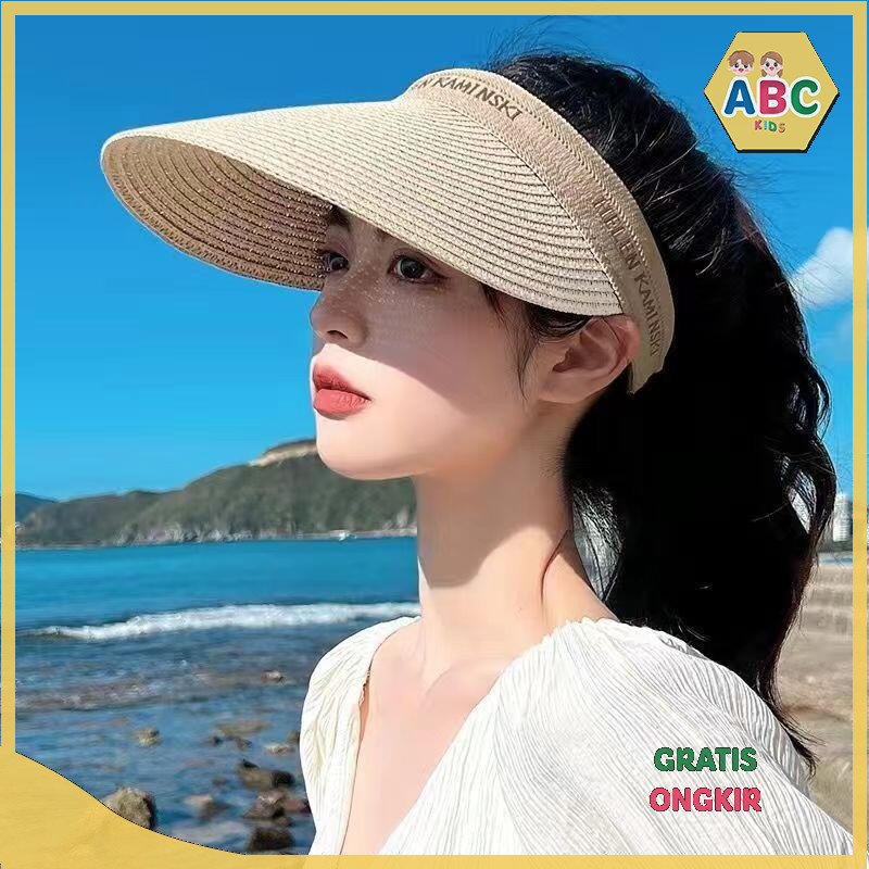 Jual ABC KIDS Topi Pantai Wanita Topi sun visor Jerami Topi Sun Hats Topi Jerami Anti UV Gaya ...