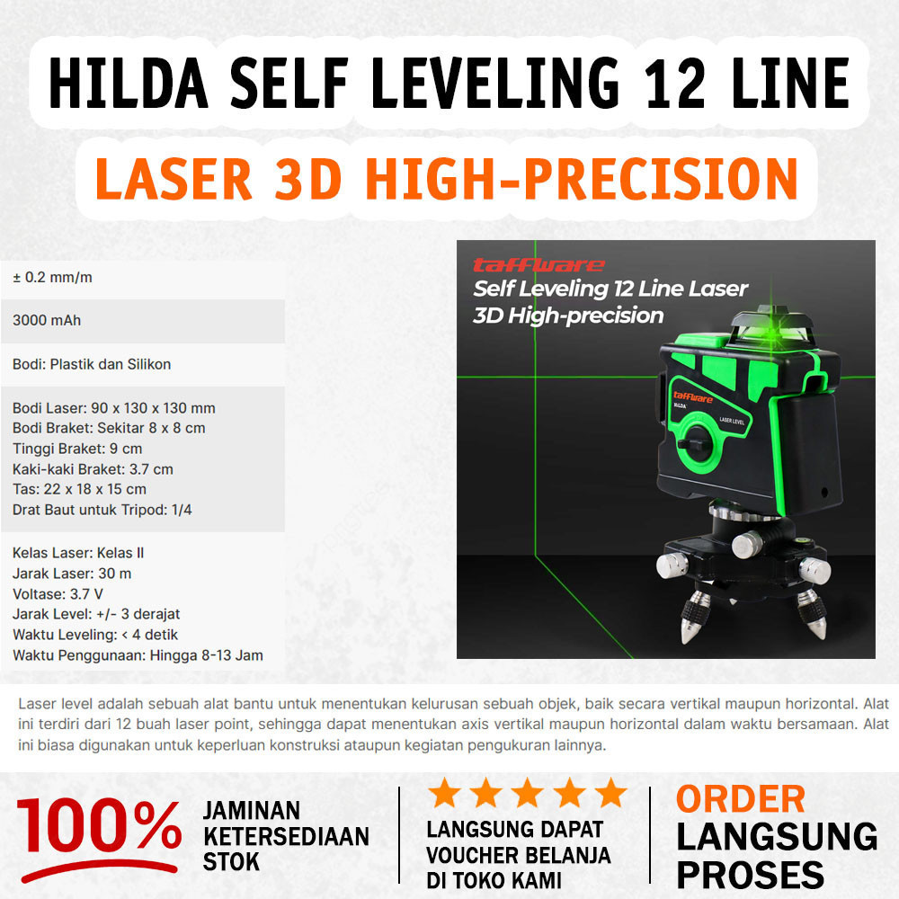 Jual Mesin Self Leveling 12 Line Laser 3D High-precision - Green ...