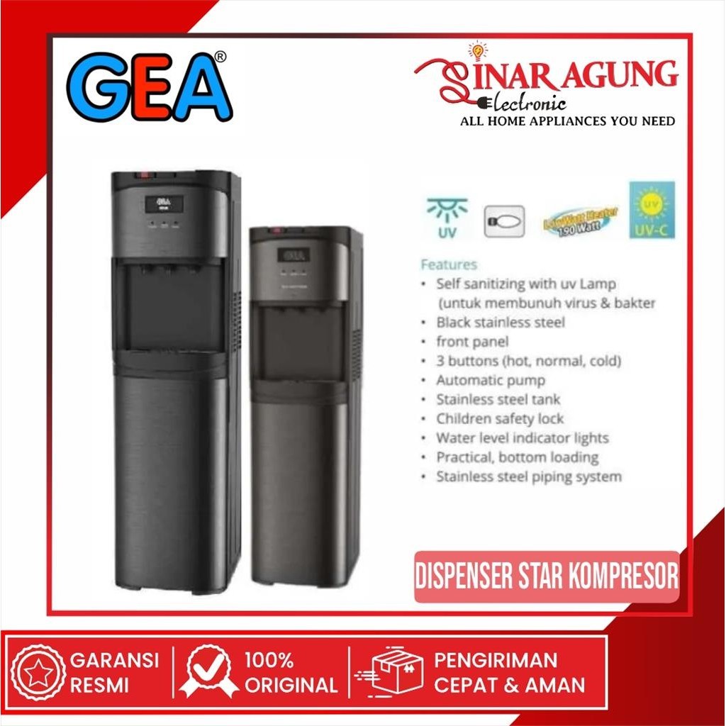 Jual GEA STAR DISPENSER GALON BAWAH KOMPRESOR 3 KRAN - GARANSI RESMI ...