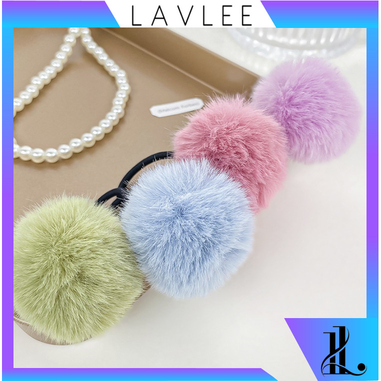 Jual LAVLEE - F6247 Kunciran Rambut Motif Aesthetic / Ikat Rambut Pom Pom Elastis / Aksesoris ...