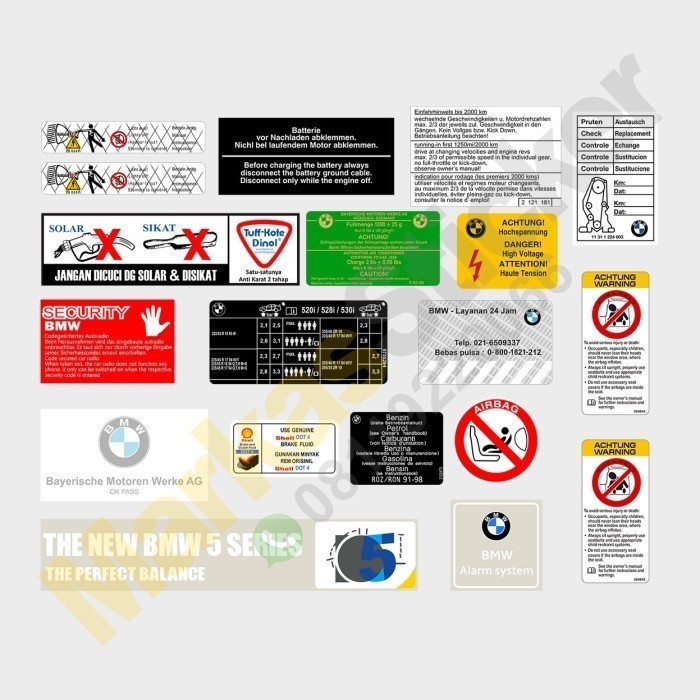 Jual BMW E39 Stiker Variasi Sticker Peringatan Detail Warning Set ...