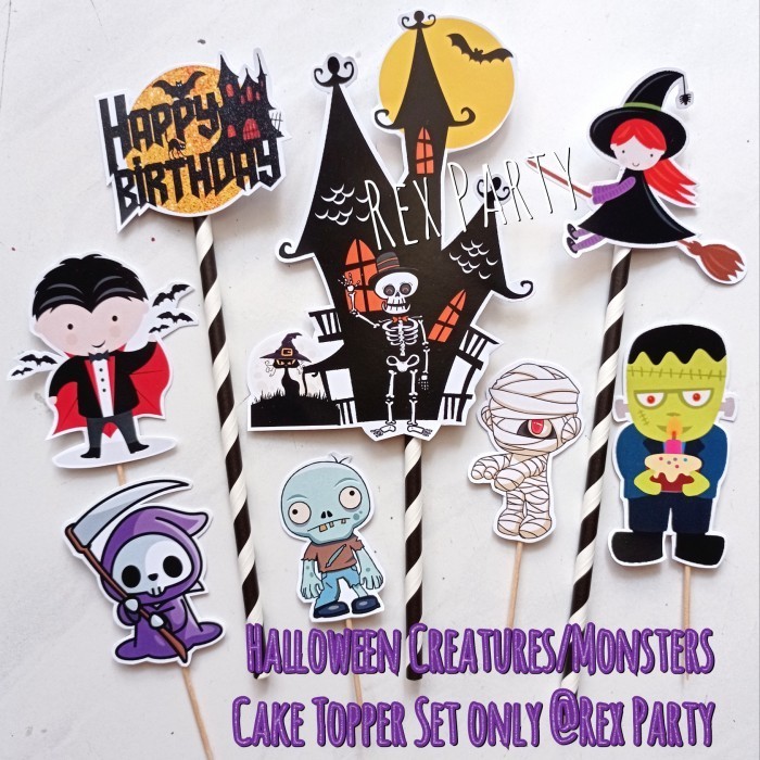 Jual Vincent Monster Halloween Spooky Birthday Topper/Cake Topper ...