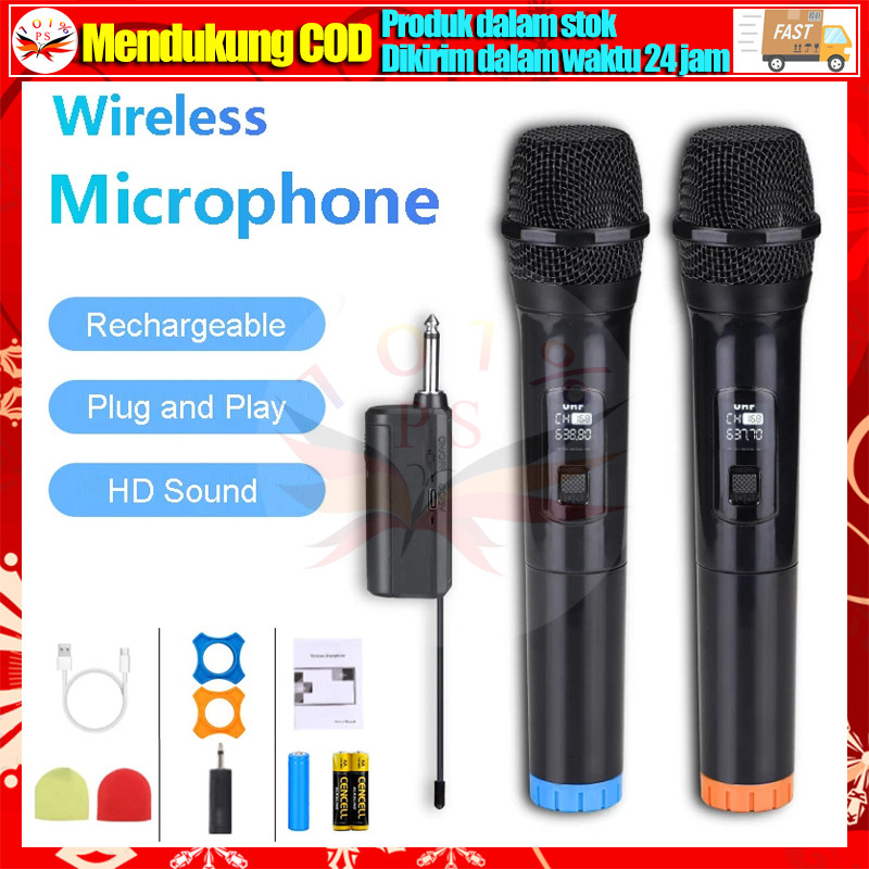 Jual Microphone Wireless RK2 Mikrofon Rechargeable Handheld Mic Dual ...