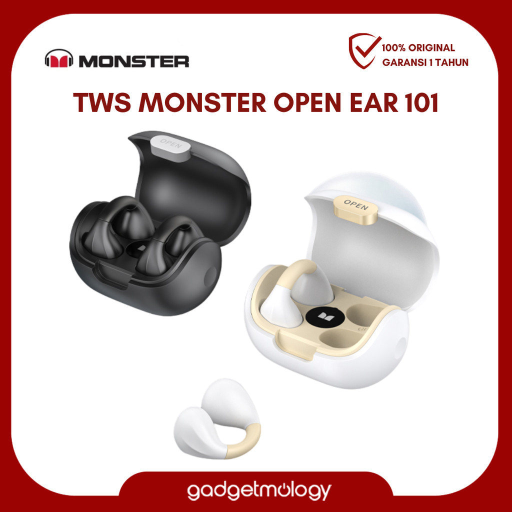 Jual Monster TWS Open Ear 101 Headset Bluetooth 5.3 Earclip Earphone Gaming Low Latency 40ms ...