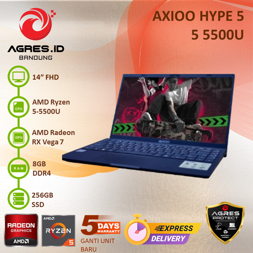 Jual AXIOO HYPE 5 AMD Ryzen 5 5500U 8GB 256GB DOS 14" FHD - BLUE ...