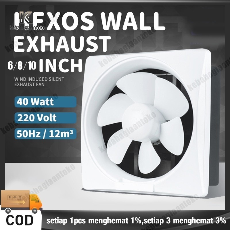 Jual Exhaust Fan Dinding Kipas Angin Hexos 6inch Dan 8inch Pembuangan ...