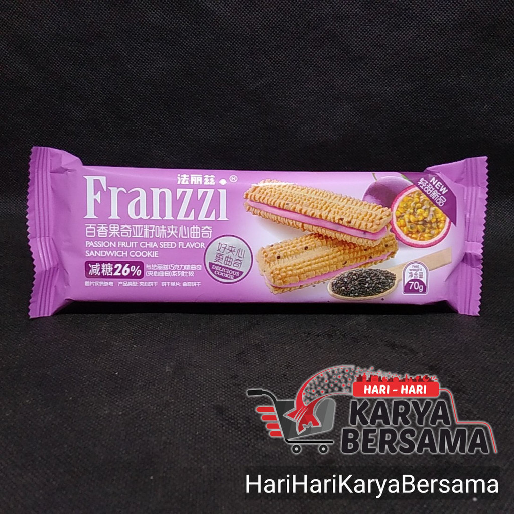 Jual FRANZZI PASSION FRUIT CHIA SEED FLAVOR SANDWICH COOKIE 70GR ...
