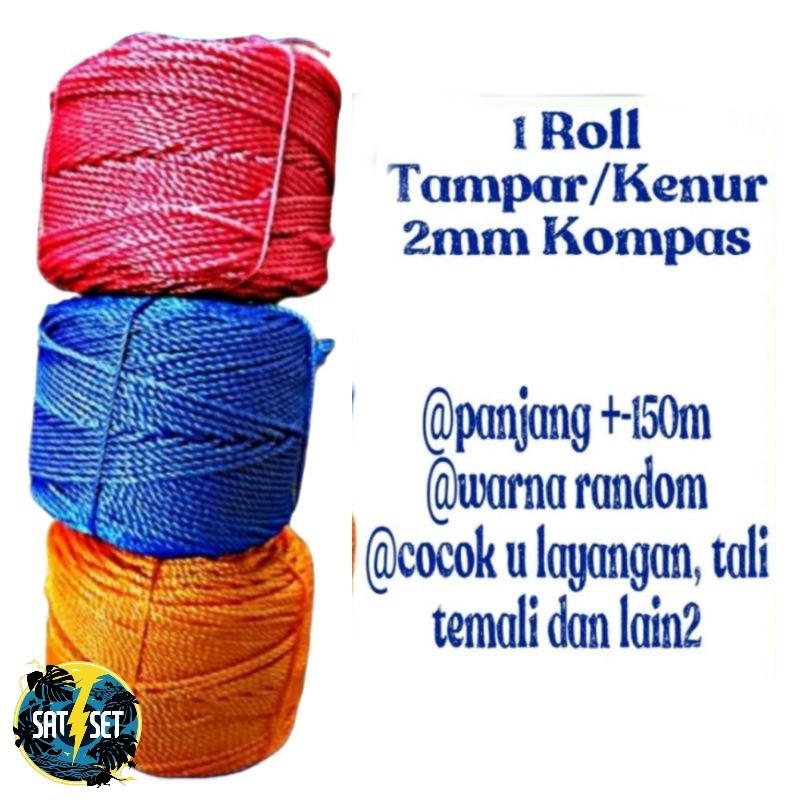Jual [KENUR 2MM] 1ROLL TALI TAMPAR 2MM KOMPAK ORIGINAL/ TALI TAMBANG ...