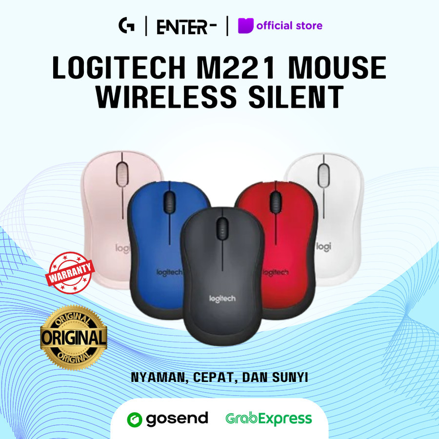 Jual Mouse Logitech M221 Wireless Silent Mouse garansi resmi | Shopee ...