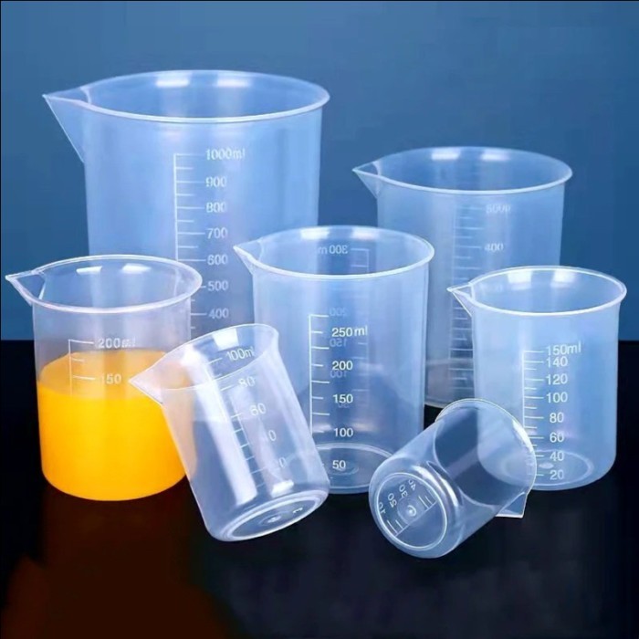 Jual Gelas Ukur Plastik Dapur Laboratorium Measuring Cup Transparent 50 150 250 500 100 2000 ml ...