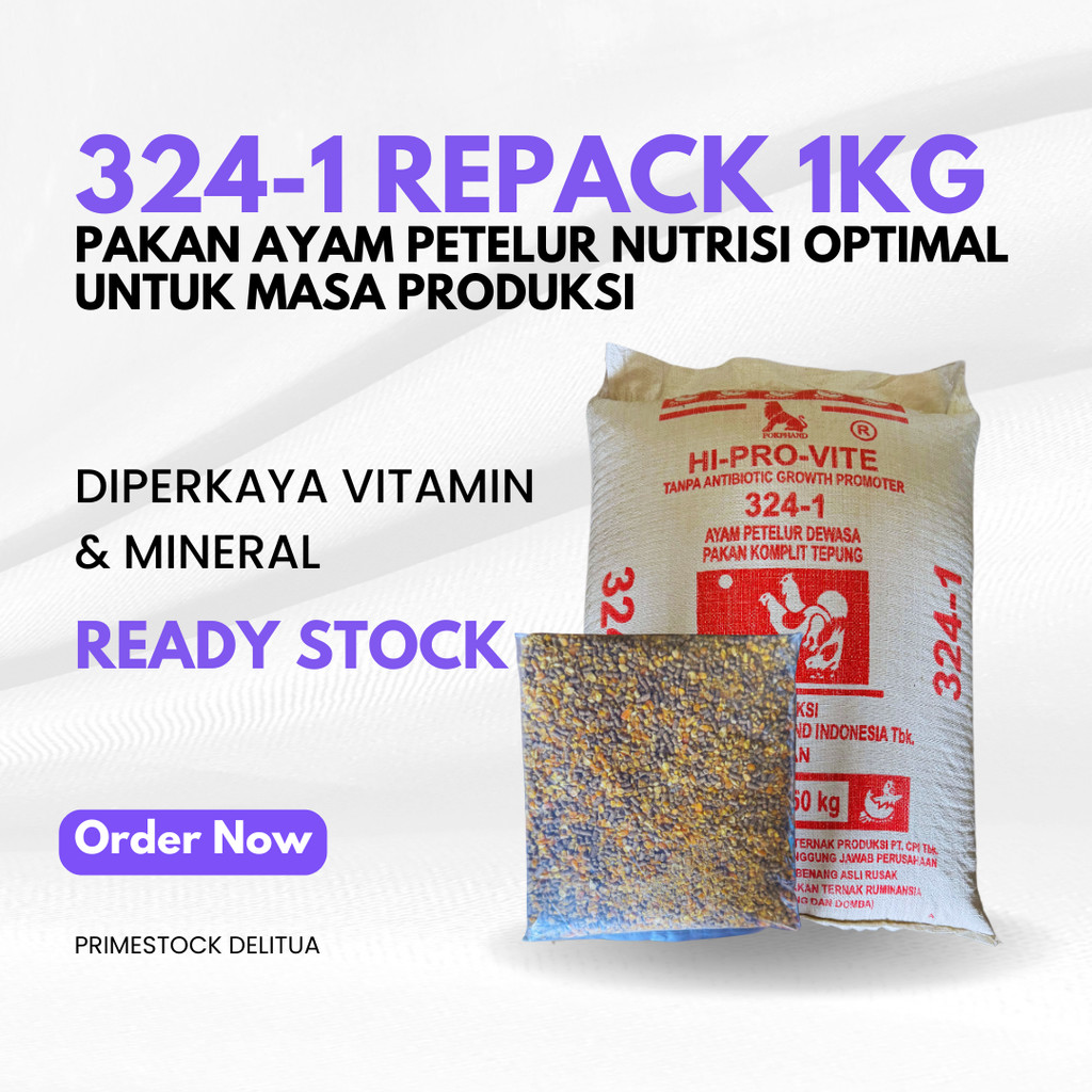 Jual Pakan Ayam Petelur 324-1 Repack 1Kg – Nutrisi Optimal untuk Masa ...