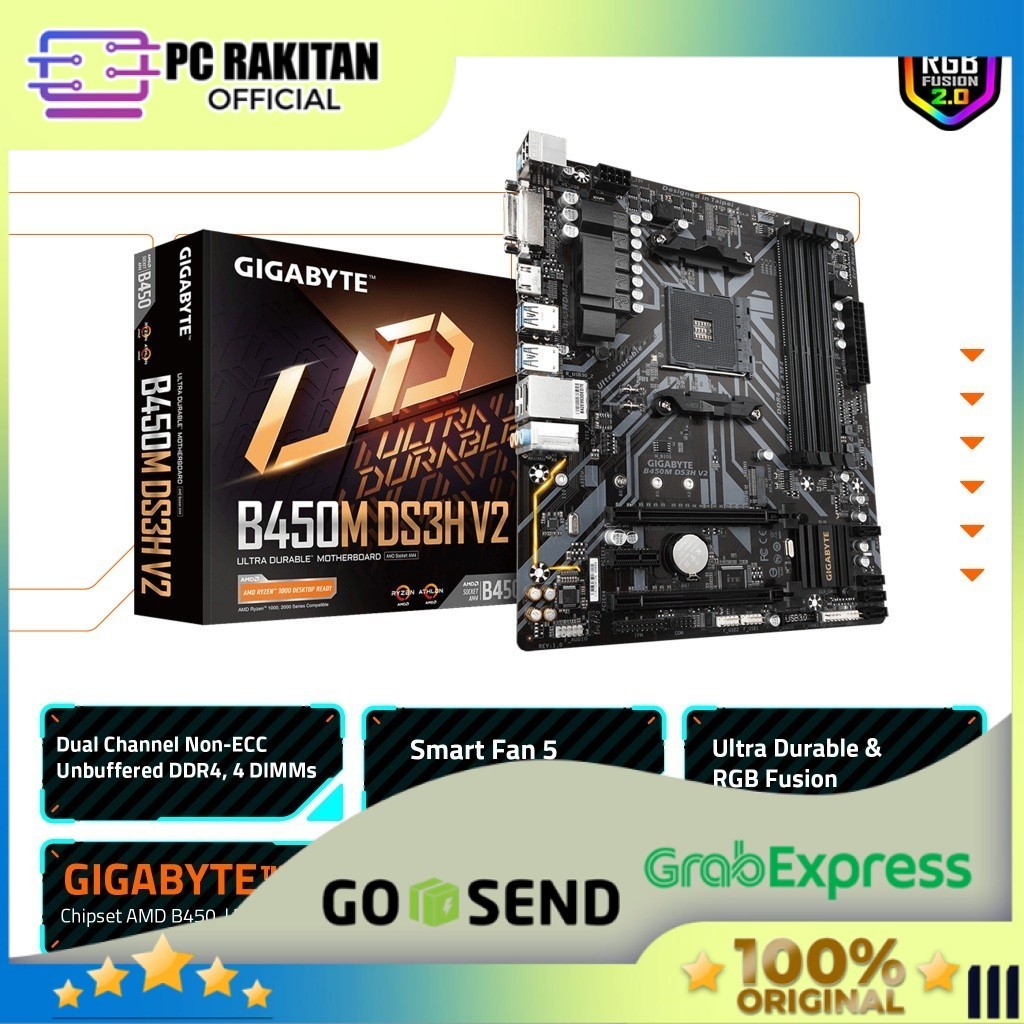 Jual Motherboard Gigabyte B450M DS3H V2 | Shopee Indonesia