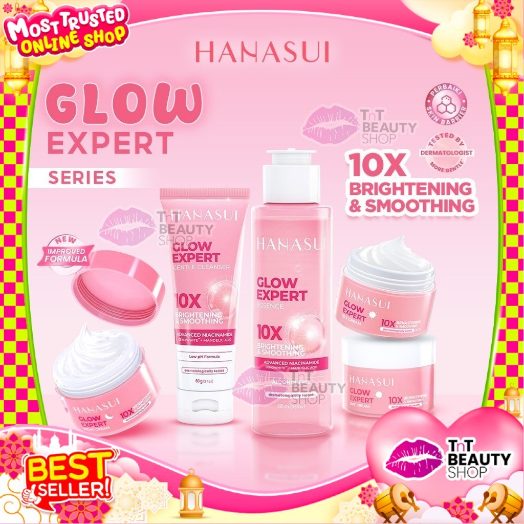 Jual HANASUI Flawless Glow Expert 10 Day & Night Cream - Essence Toner ...