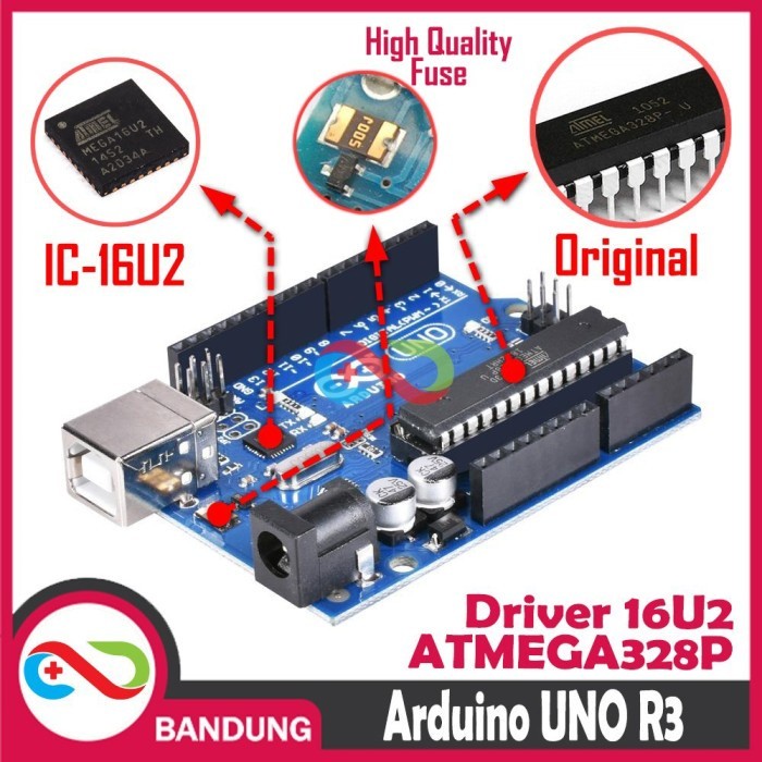 Jual UNO R3 ATMEGA328P DIP ATMEGA 16U2 COMPATIBLE TANPA KABEL ARDUINO ...