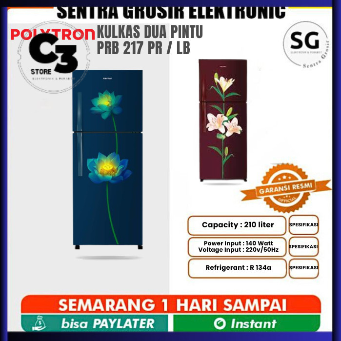 Jual KULKAS 2 PINTU POLYTRON PRB 217PR/LB | Shopee Indonesia
