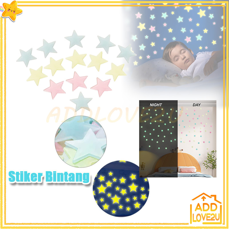 Jual Stiker Bintang/Stiker Dinding/Sticker Stiker Bintang Glow In The ...