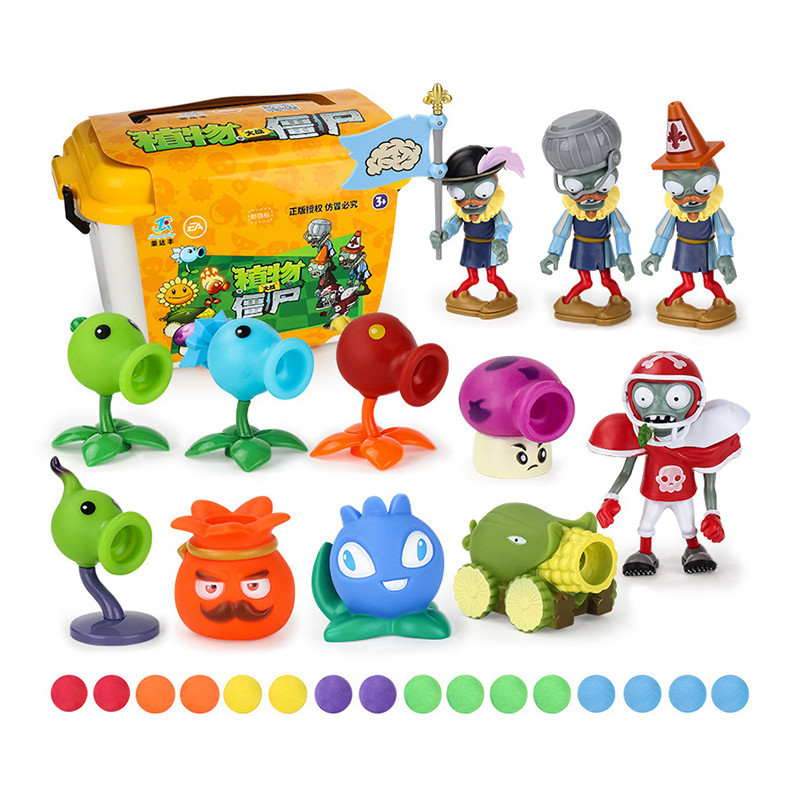 Jual Plants vs. Zombies Kids Shooting Toys Storage Box Set Gifts Pea ...